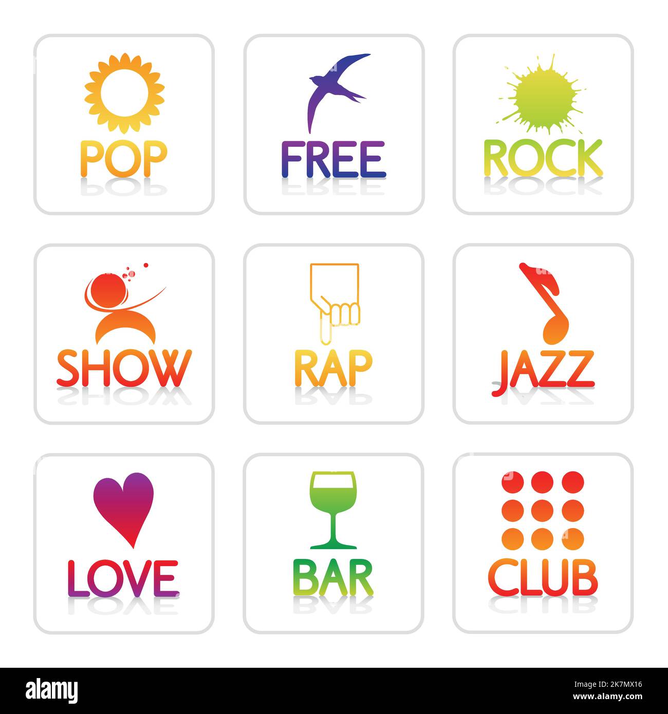 Collection de pictogrammes et logos Image Vectorielle Stock - Alamy