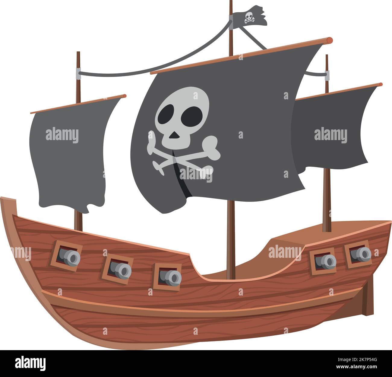 Icône de dessin animé de bateau pirate. Bateau à voiles noires Image ... Icône de dessin animé de bateau pirate. Bateau à voiles noires Image ...
