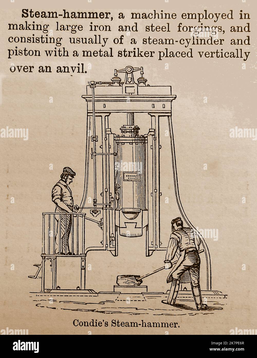 Un dictionnaire victorien entrée foe Condie's Steam Hammer. Le marteau ...