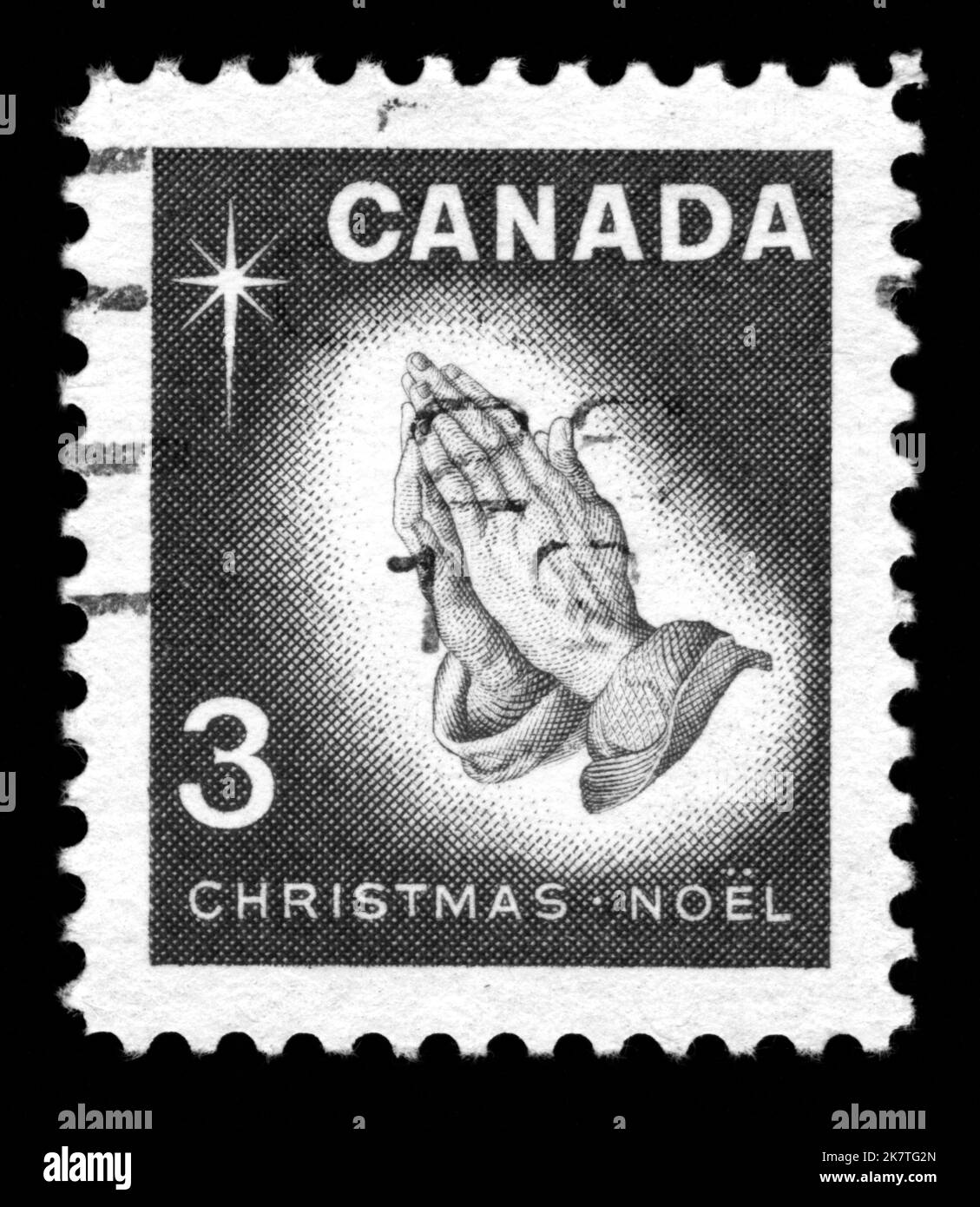 Timbre poste canada noël Banque d'images noir et blanc - Alamy