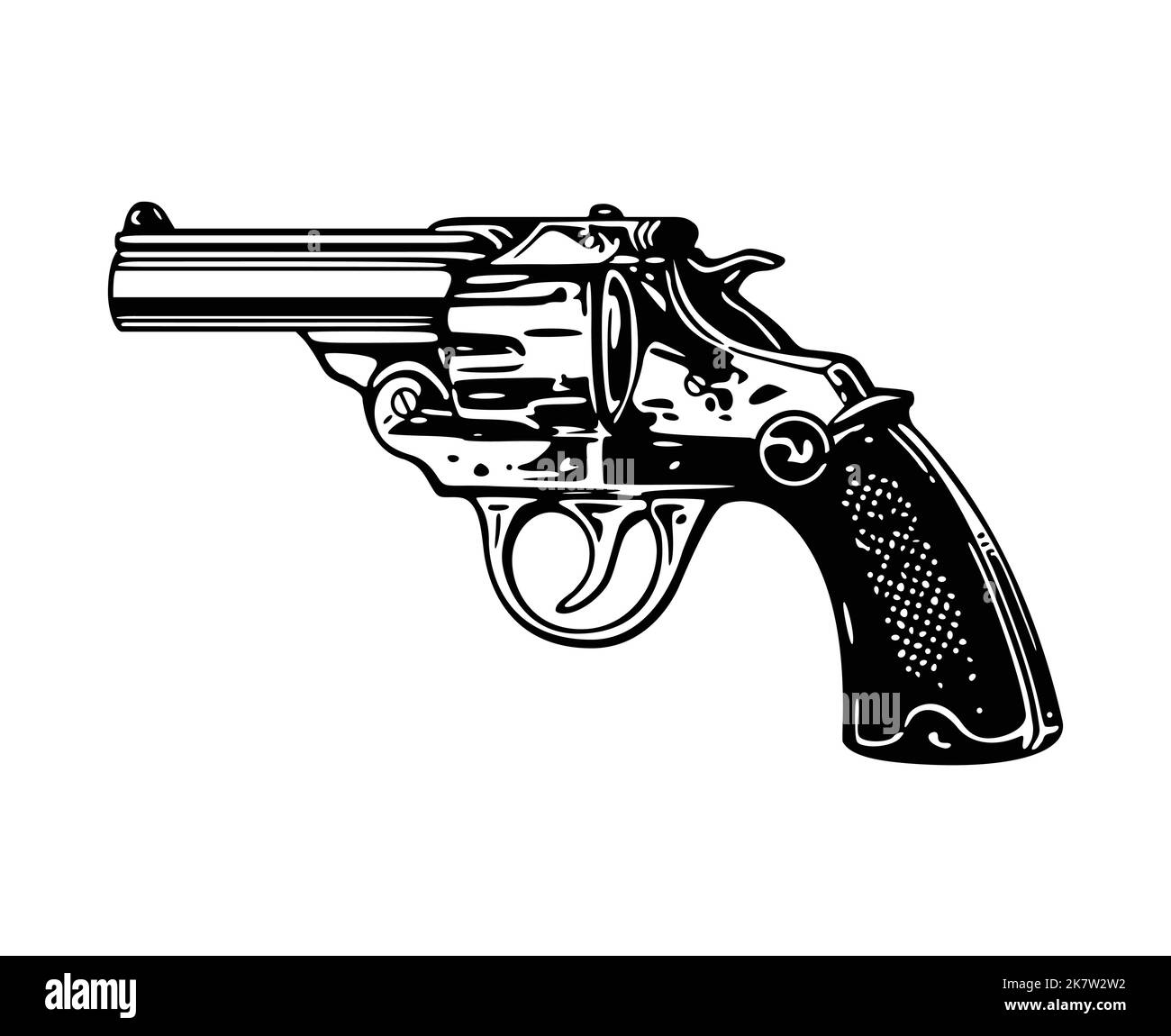 pistolet pistolet classique simple revolver revolver vue latérale ...