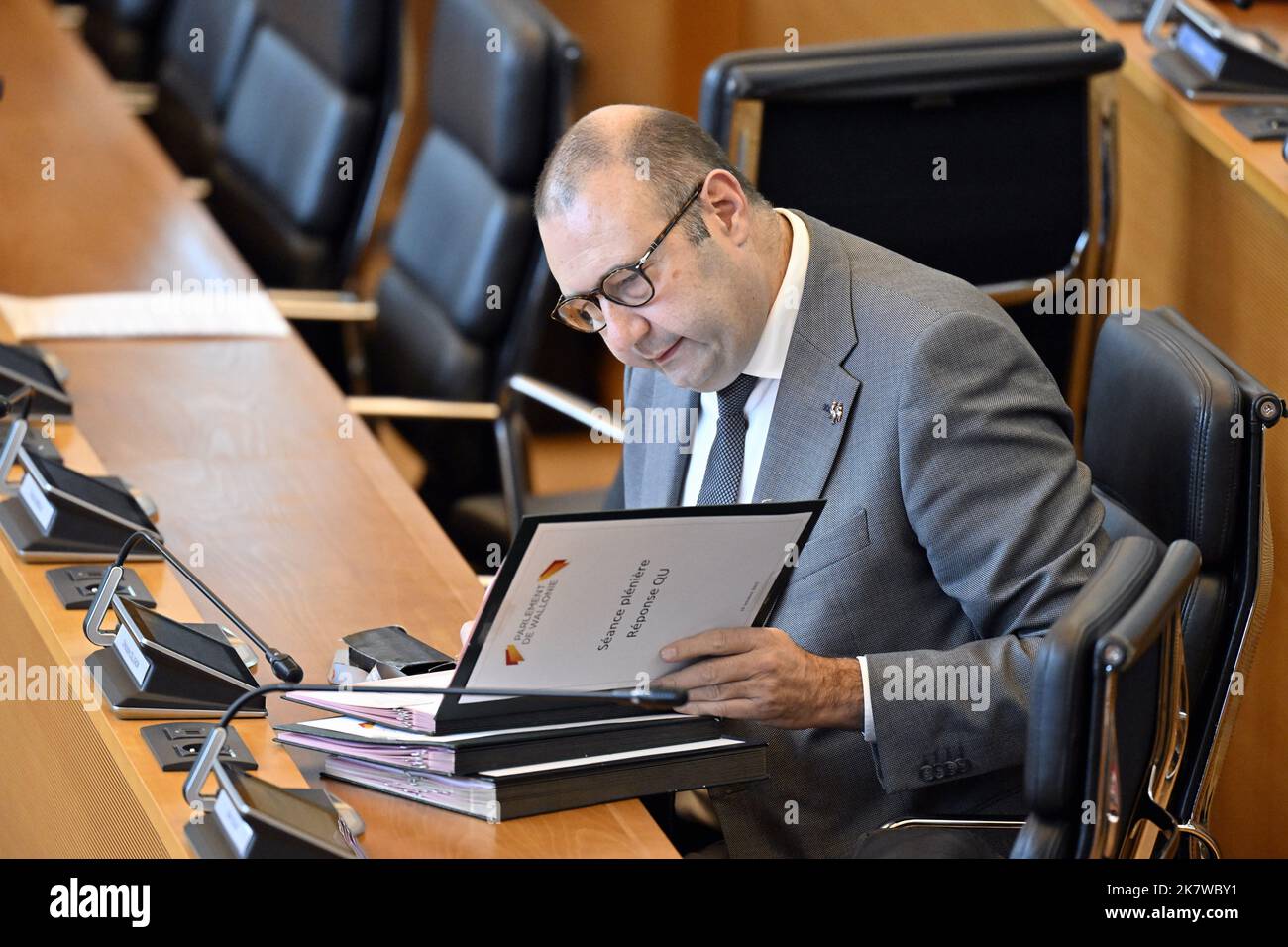 Namur, Belgique, 19 octobre 2022. Le ministre wallon des pouvoirs ...