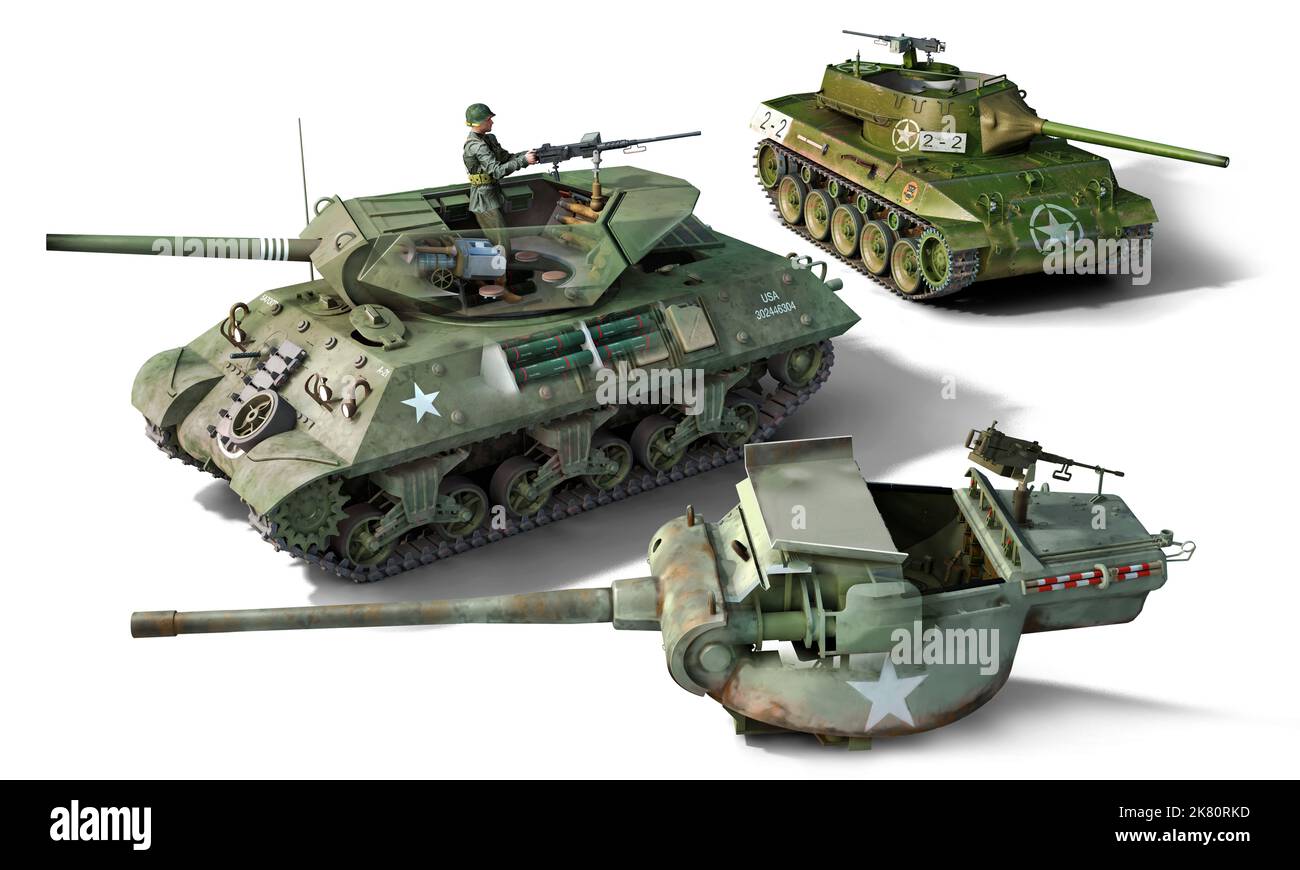 Destroyers de chars de l'armée américaine; le Wolverine de M10, le ...