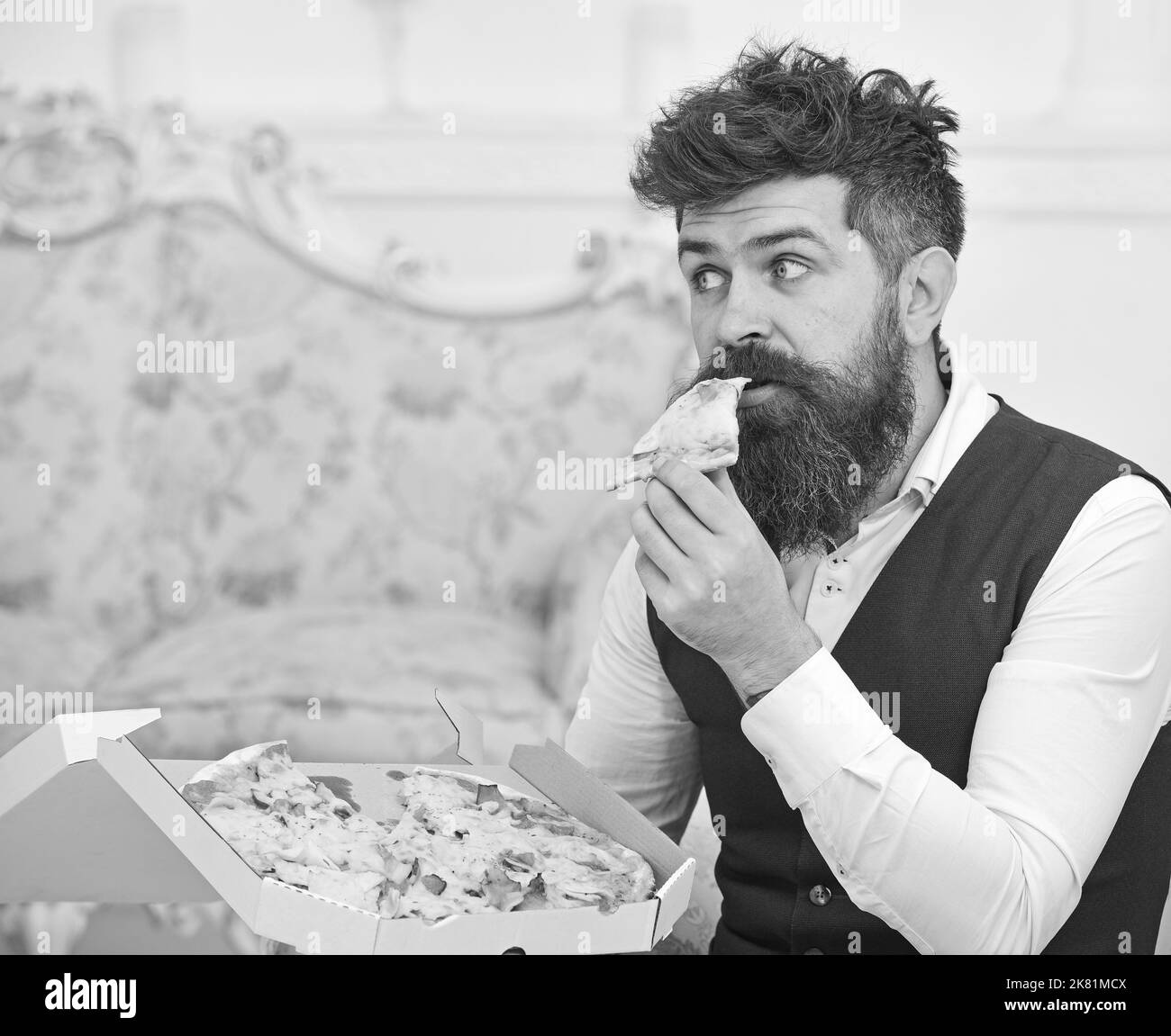 Pizza de luxe Banque d'images noir et blanc - Alamy
