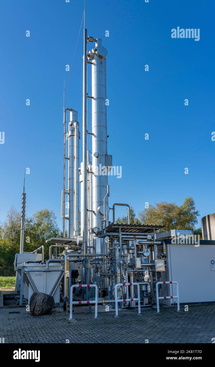 Usine de valorisation du biogaz, purification du biogaz à partir de ...