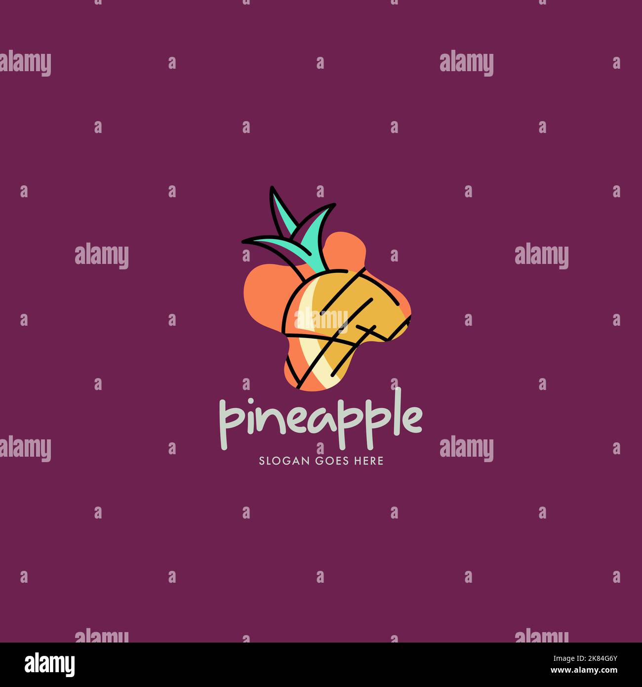 Concept de logo ananas pour l'entreprise et le marquage. Modèle de logo ...