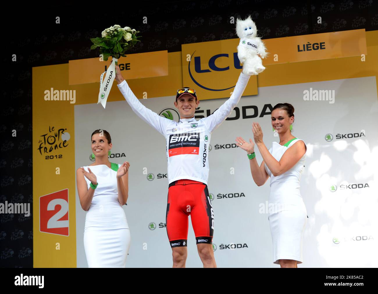 Le premier jour du Tour de France à Liège, Belgique. Prologue, Tejay ...