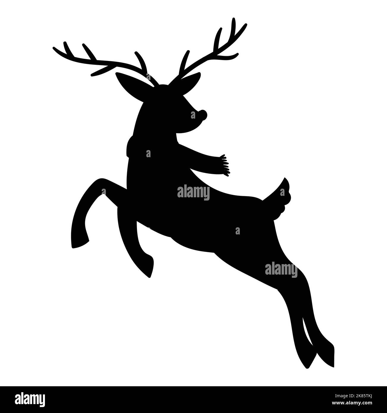 Dessin renne de noel rigolo Banque d'images noir et blanc - Alamy