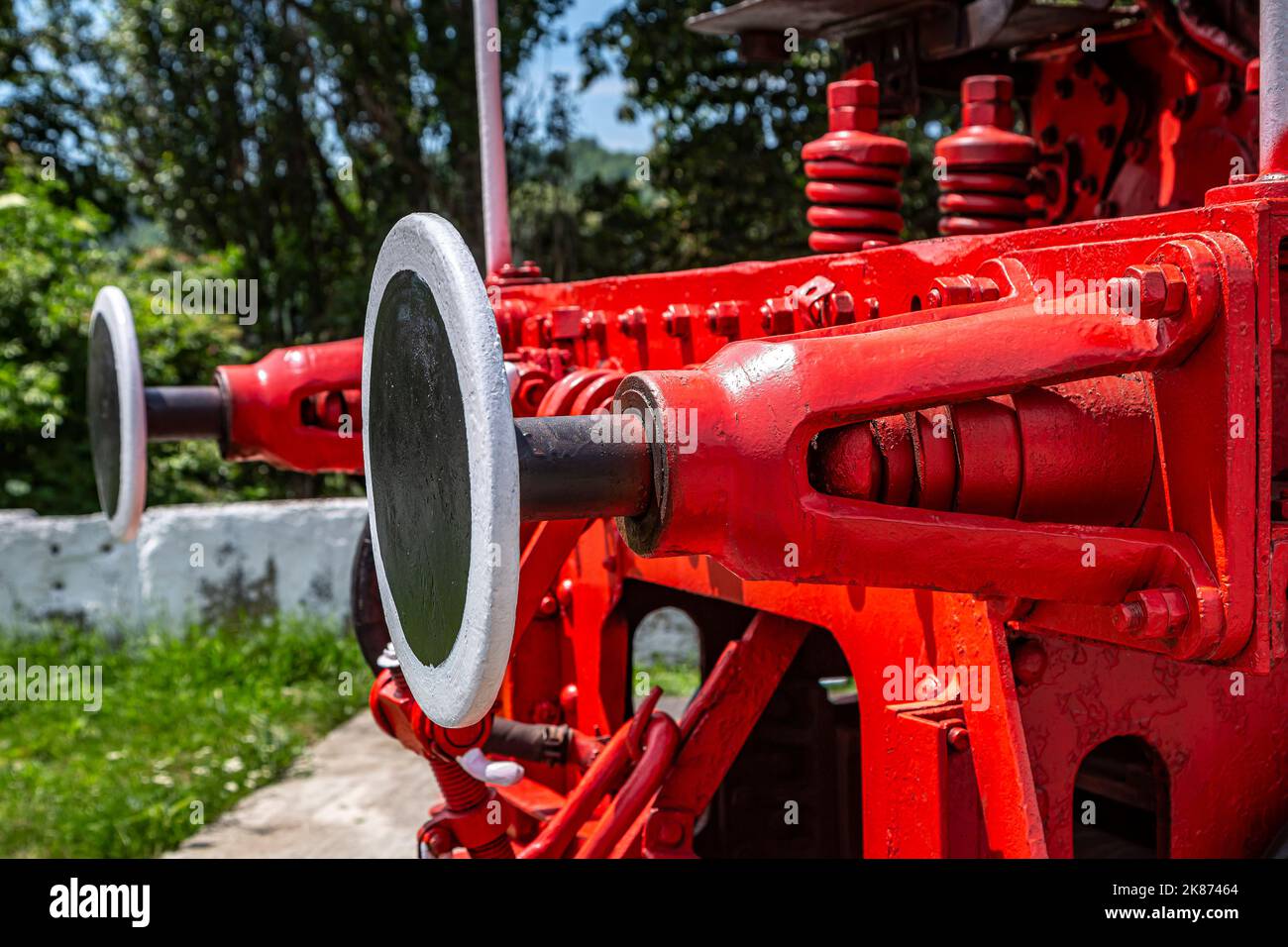 Modèle pneumatique d'un système de tampon et de crochet utilisé sur le ...