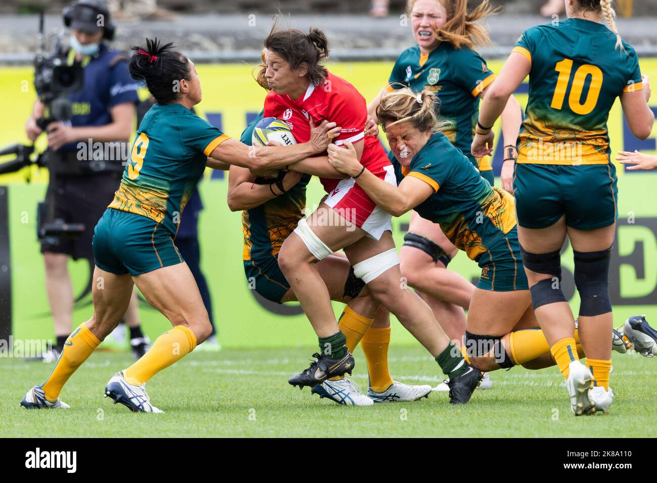 Wales Sioned Harries lors de la coupe du monde de rugby pour femmes, un ...