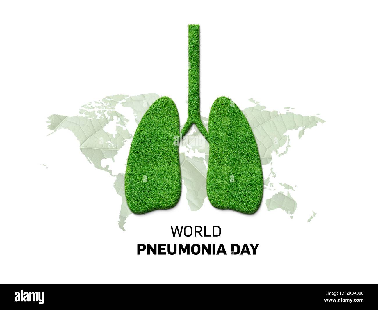 Concept de la Journée mondiale de la pneumonie. 3D poumons avec une ...