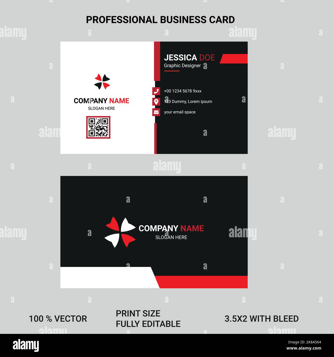 Carte de visite professionnelle avec une couleur professionnelle ...