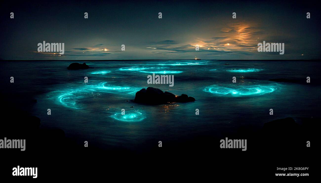 Bioluminescent algae Banque de photographies et d’images à haute ...