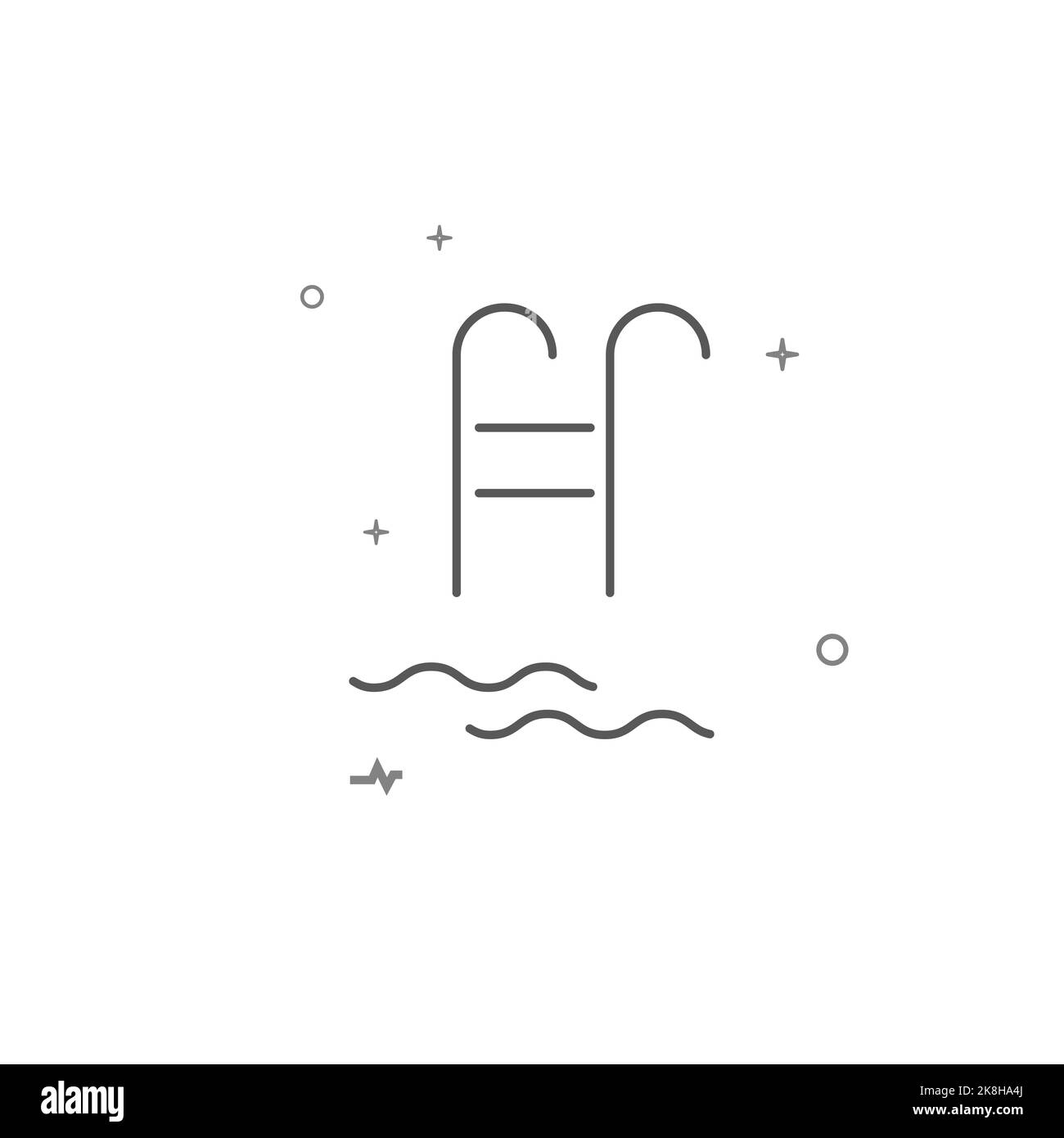 Icône de la ligne simple de la piscine. Symbole, pictogramme, panneau ...