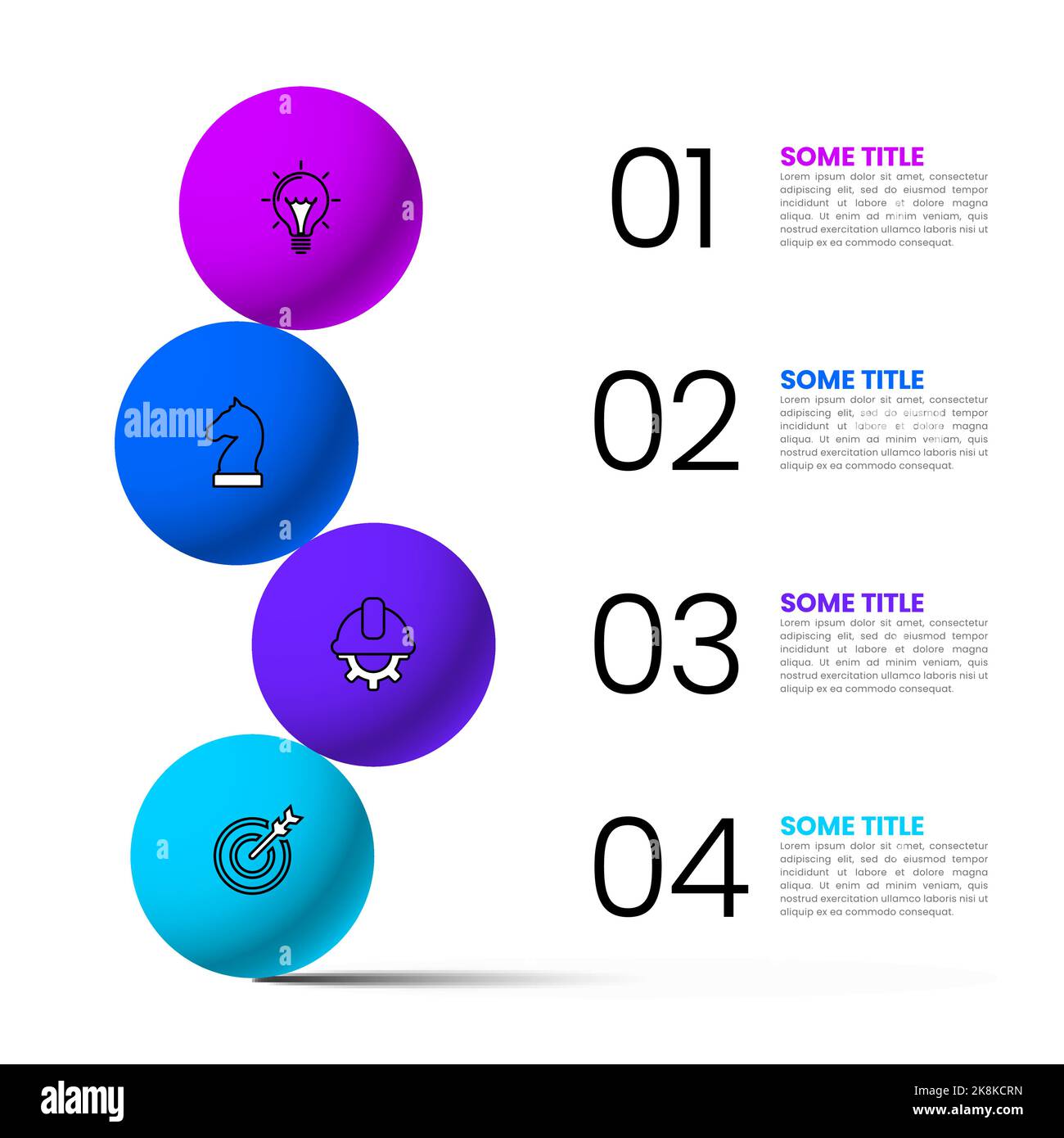 Modèle d'infographie avec icônes et 4 options ou étapes. Peut être ...