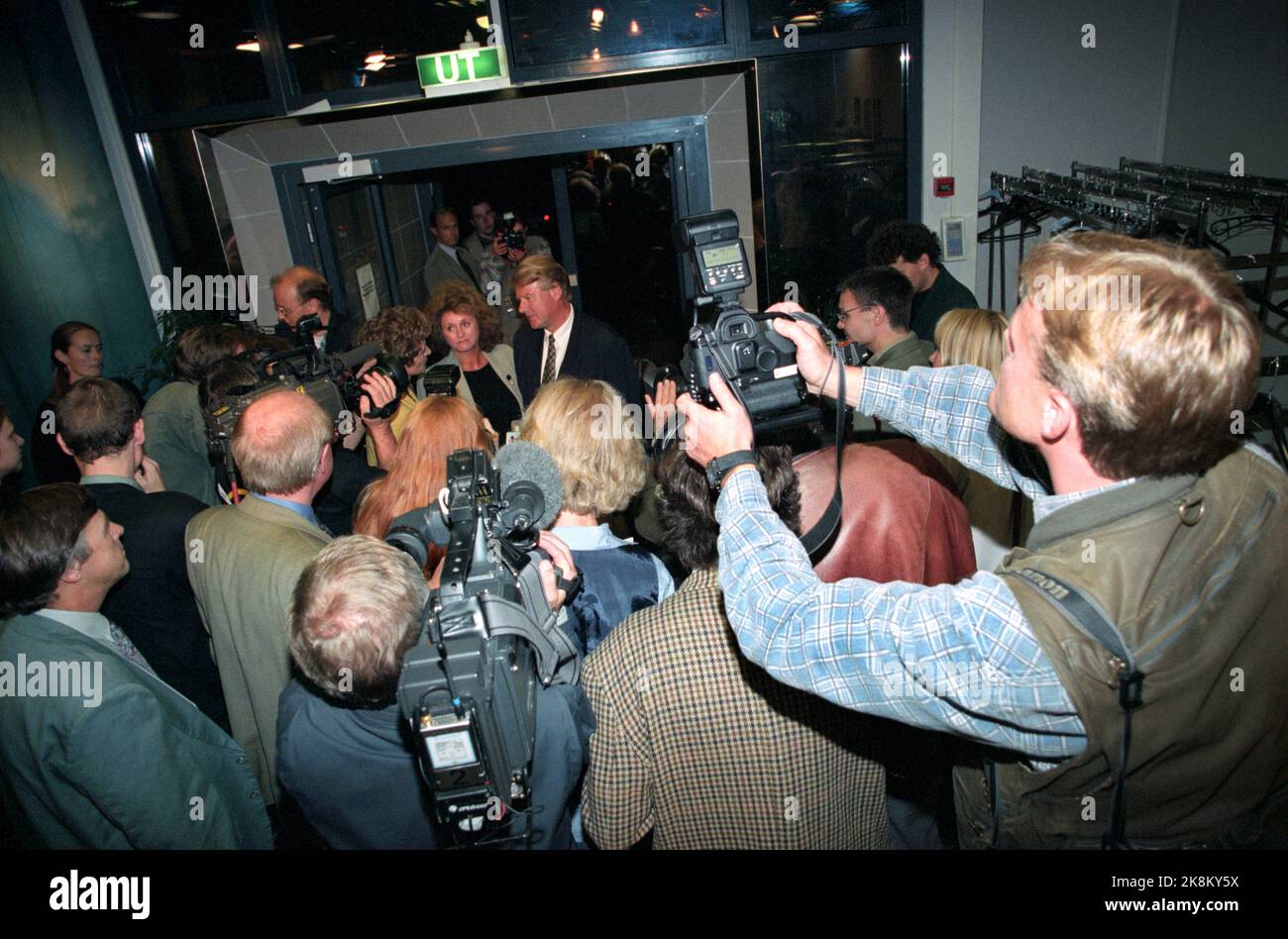 Oslo 19950911: Le président du Parti du progrès, Carl I. Hagen, et son ...