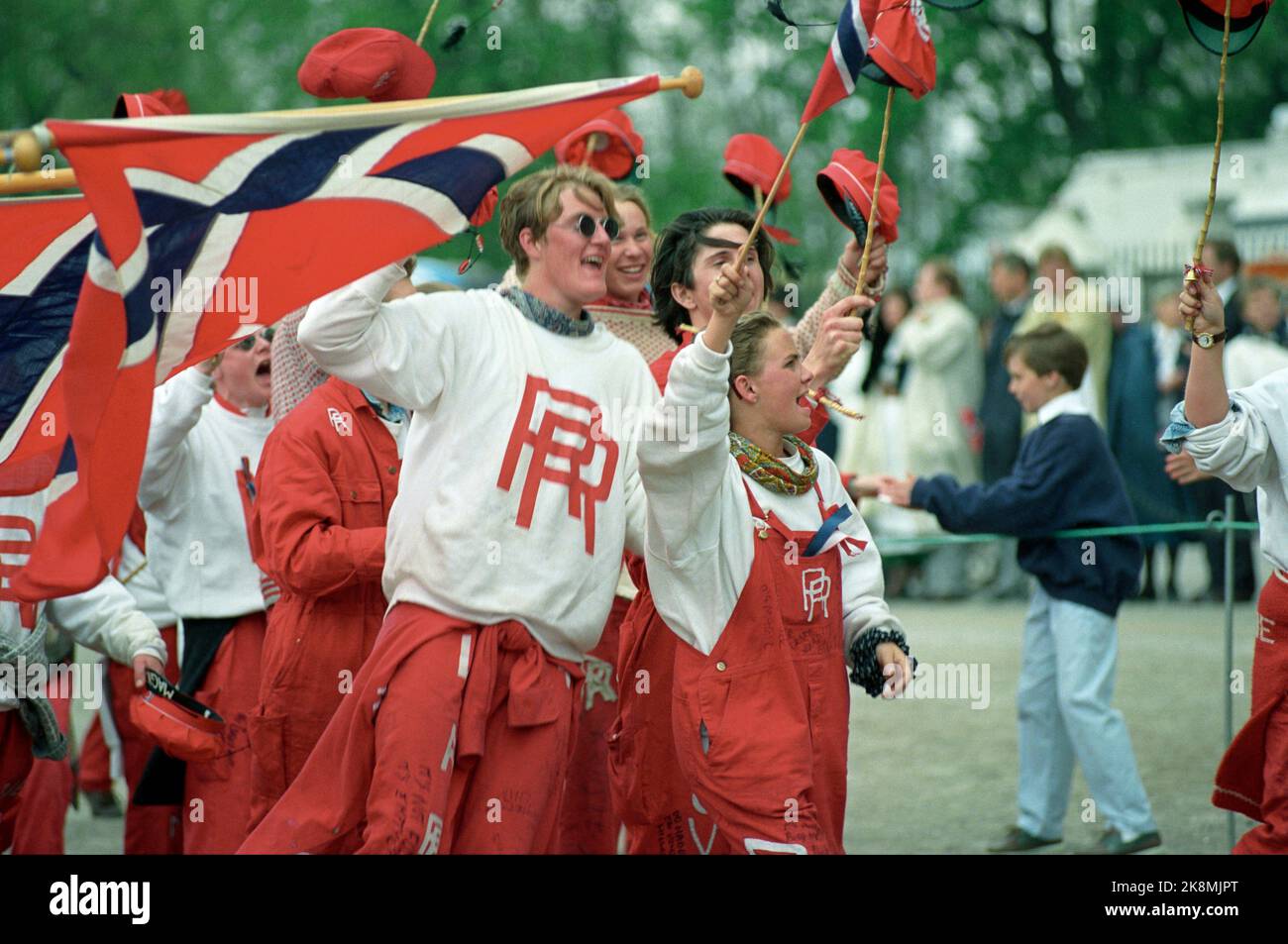 Oslo 19930517: Célébration de la Journée nationale 17 mai. Des milliers ...
