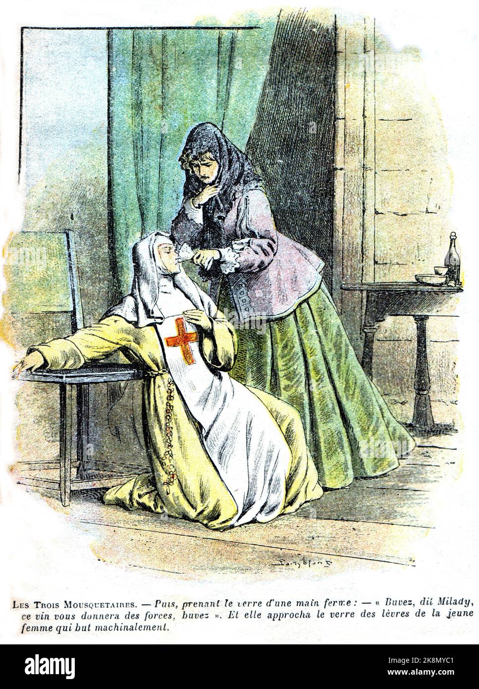 Les trois Mousquetaires (français : les trois Mousquetaires). Gravure ...