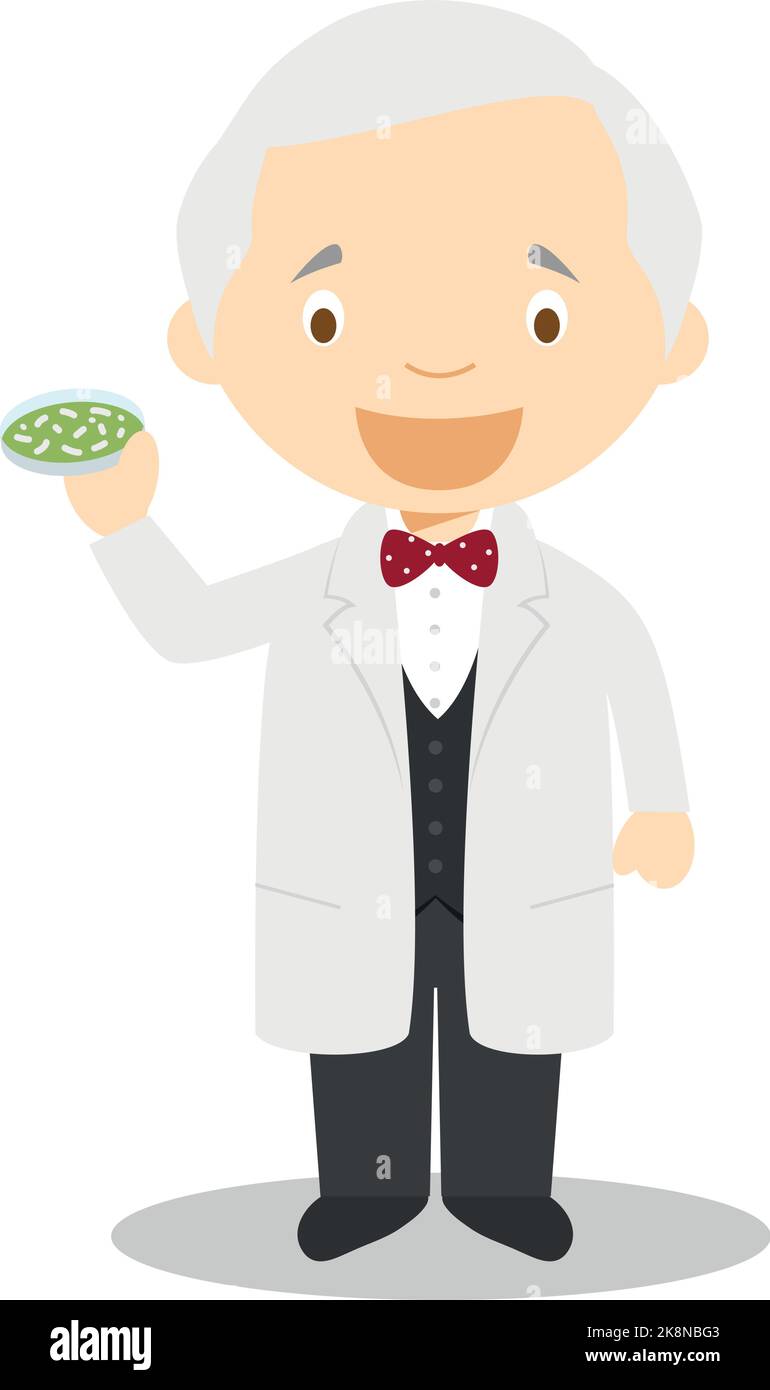 Personnage de dessin animé Alexander Fleming. Illustration vectorielle ...