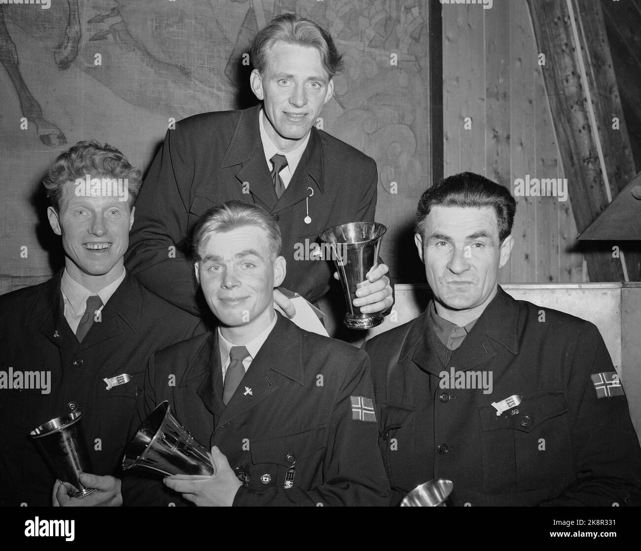 Falun, Suède 13-17 février 1954 coupe du monde, saut combiné. Cinq ...