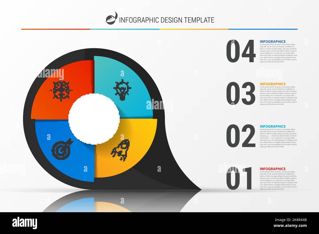 Modèle de rapport graphique en 4 étapes. Illustration vectorielle Image ...