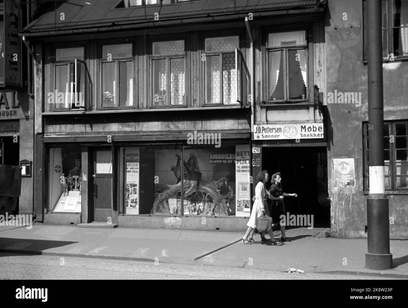WW2 Oslo 19440704 salle Hirden dans le camp du Groenland 26. Hirden a ...