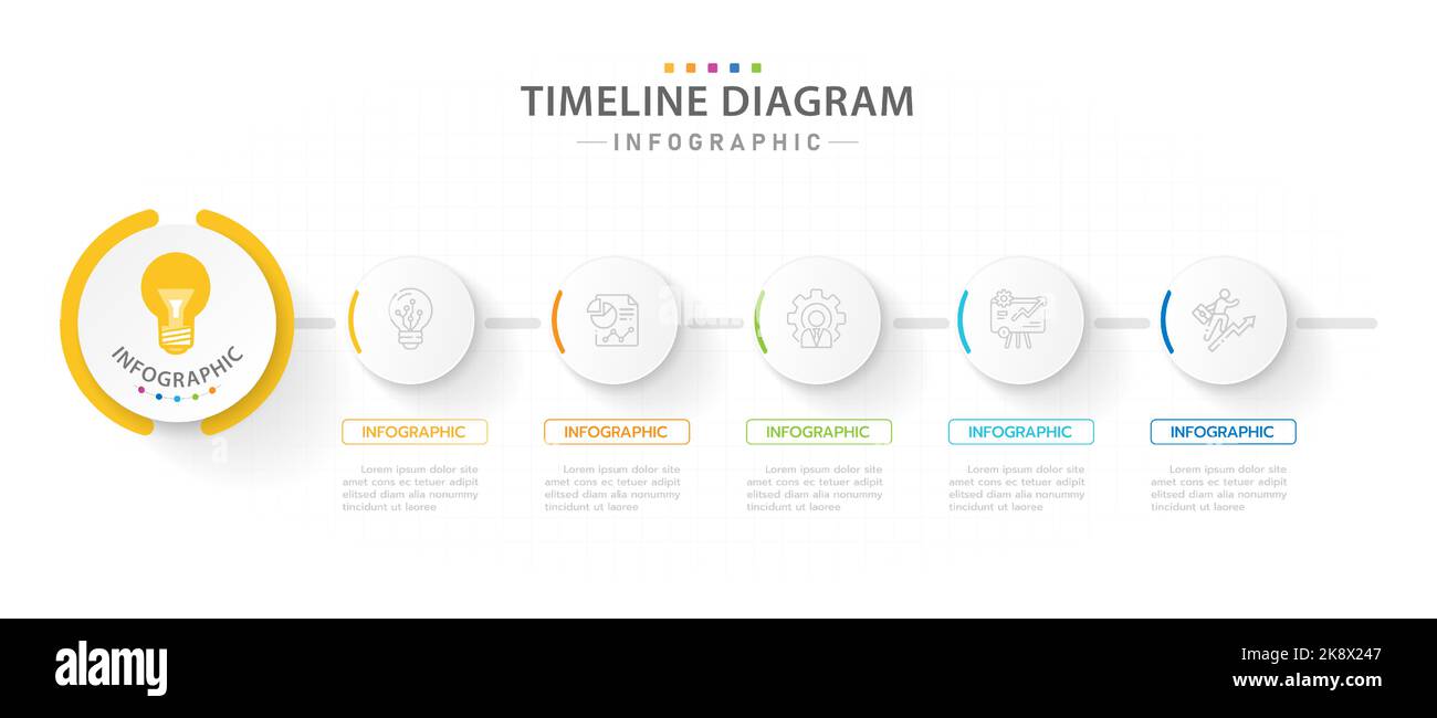 Modèle d'infographie pour les entreprises. Diagramme de la chronologie ...