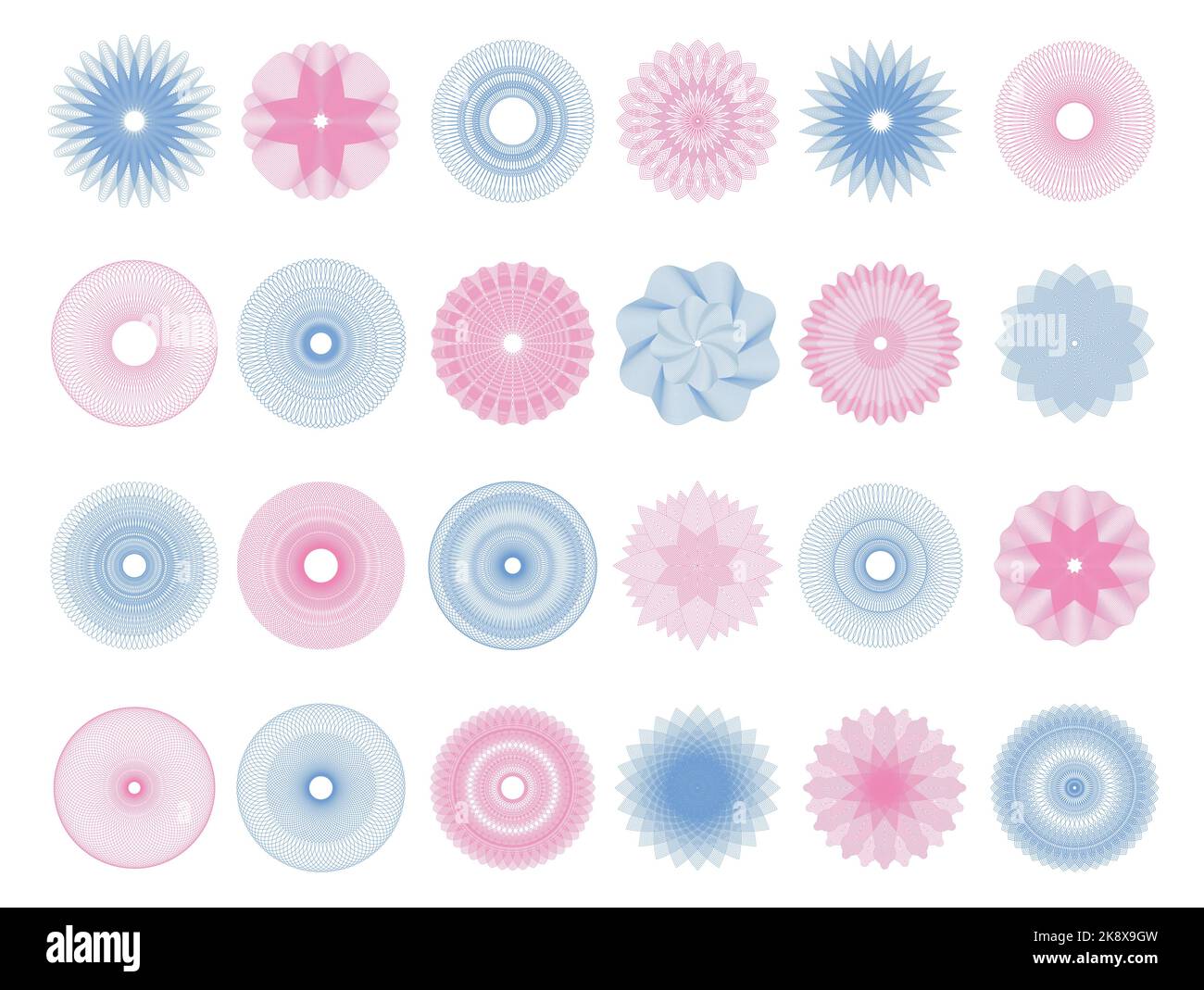 Certificat guilloche rosettes, filigranes de diplôme. Certificat ...