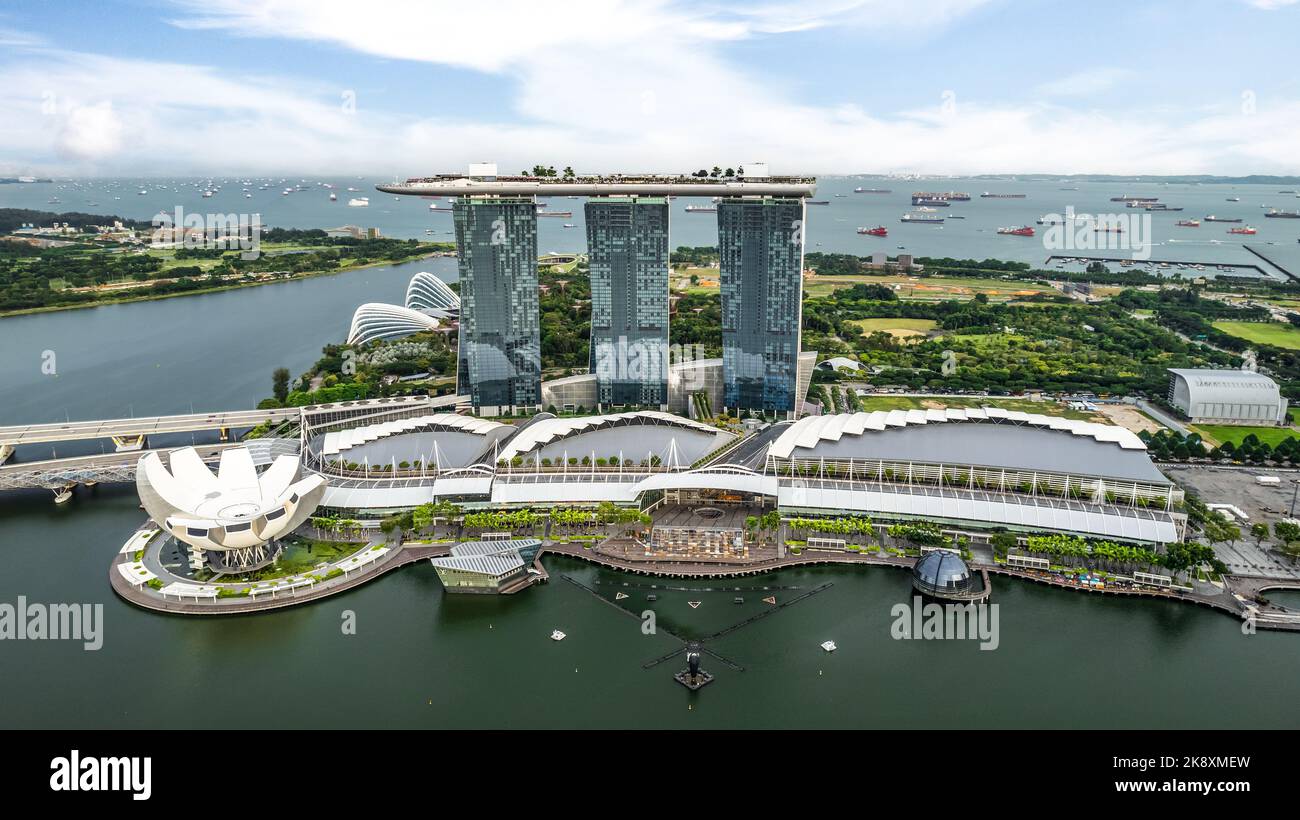 Marina bay sands singapore aerial Banque de photographies et d’images à haute résolution - Alamy