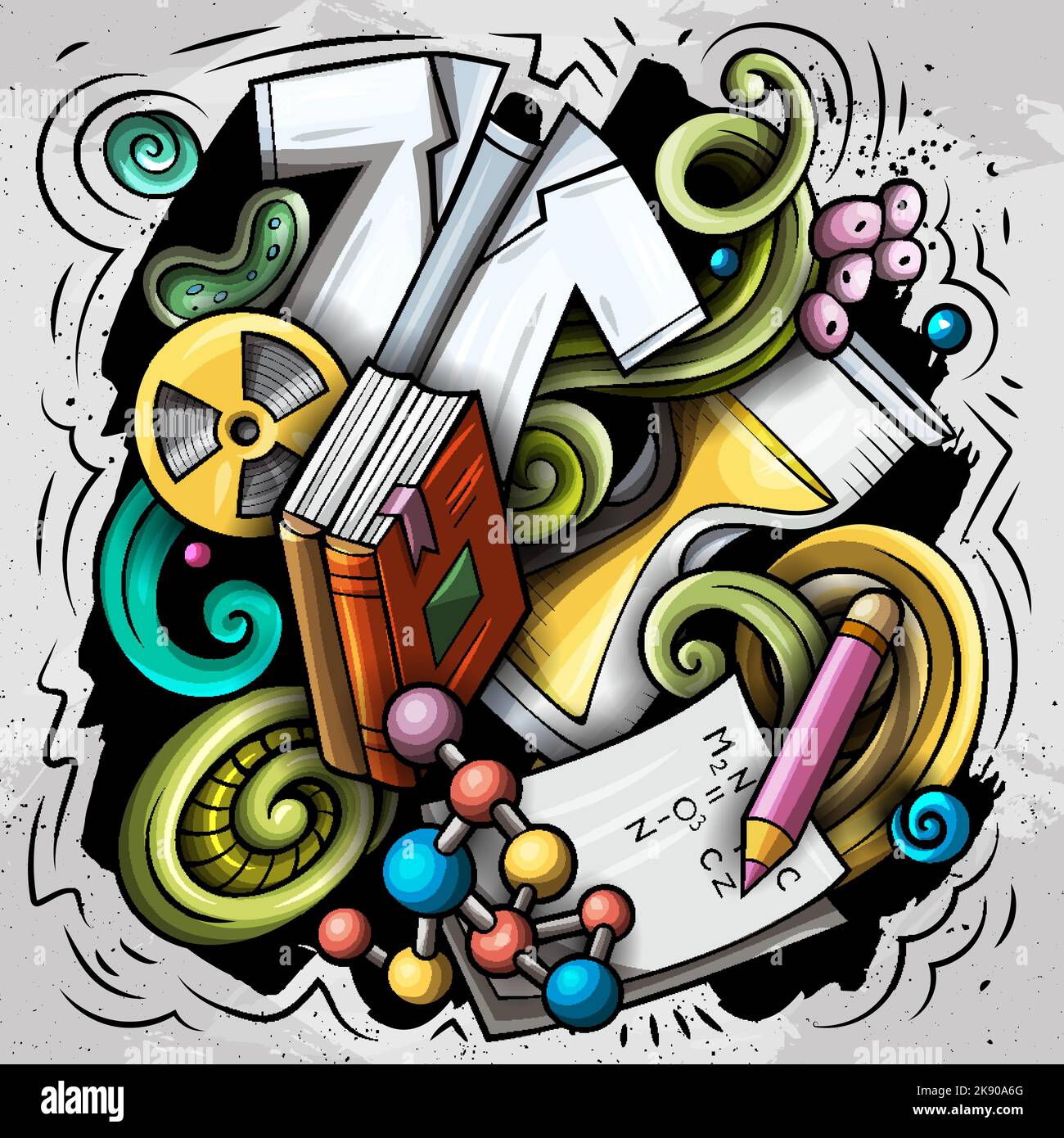 Motif science dessin animé vectoriel en forme de doodle Image ...