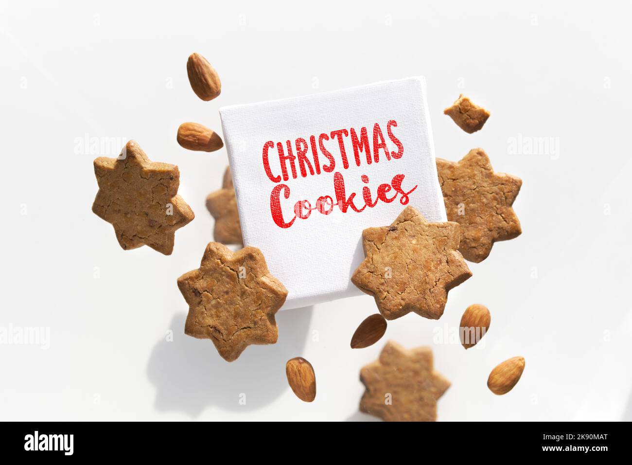 Toile avec texte biscuits de Noël lévitant avec des biscuits en forme d ...