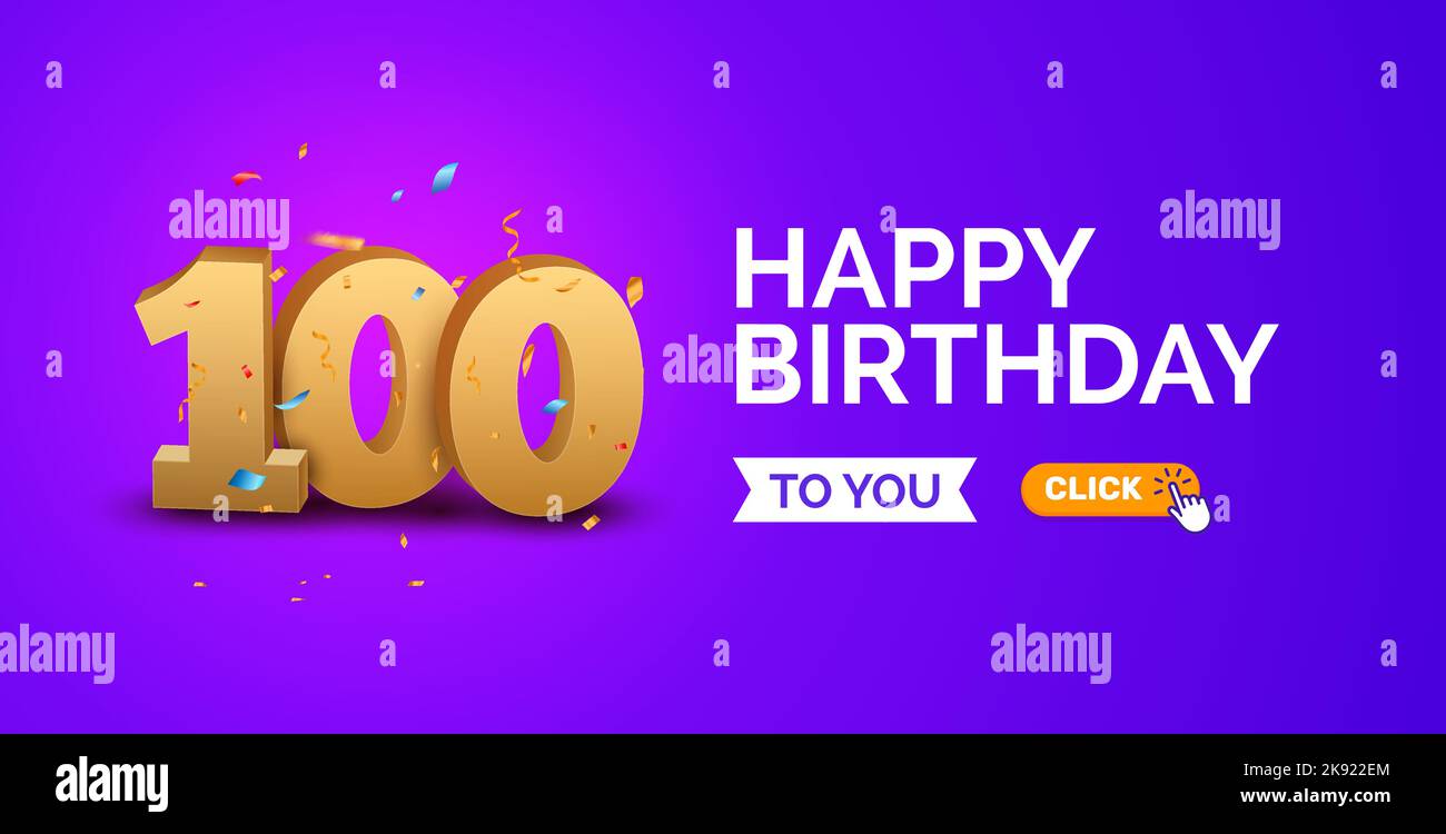 Anniversaire anniversaire anniversaire 100 ans fond doré. Happy Vector poster 100 anniversaire ...