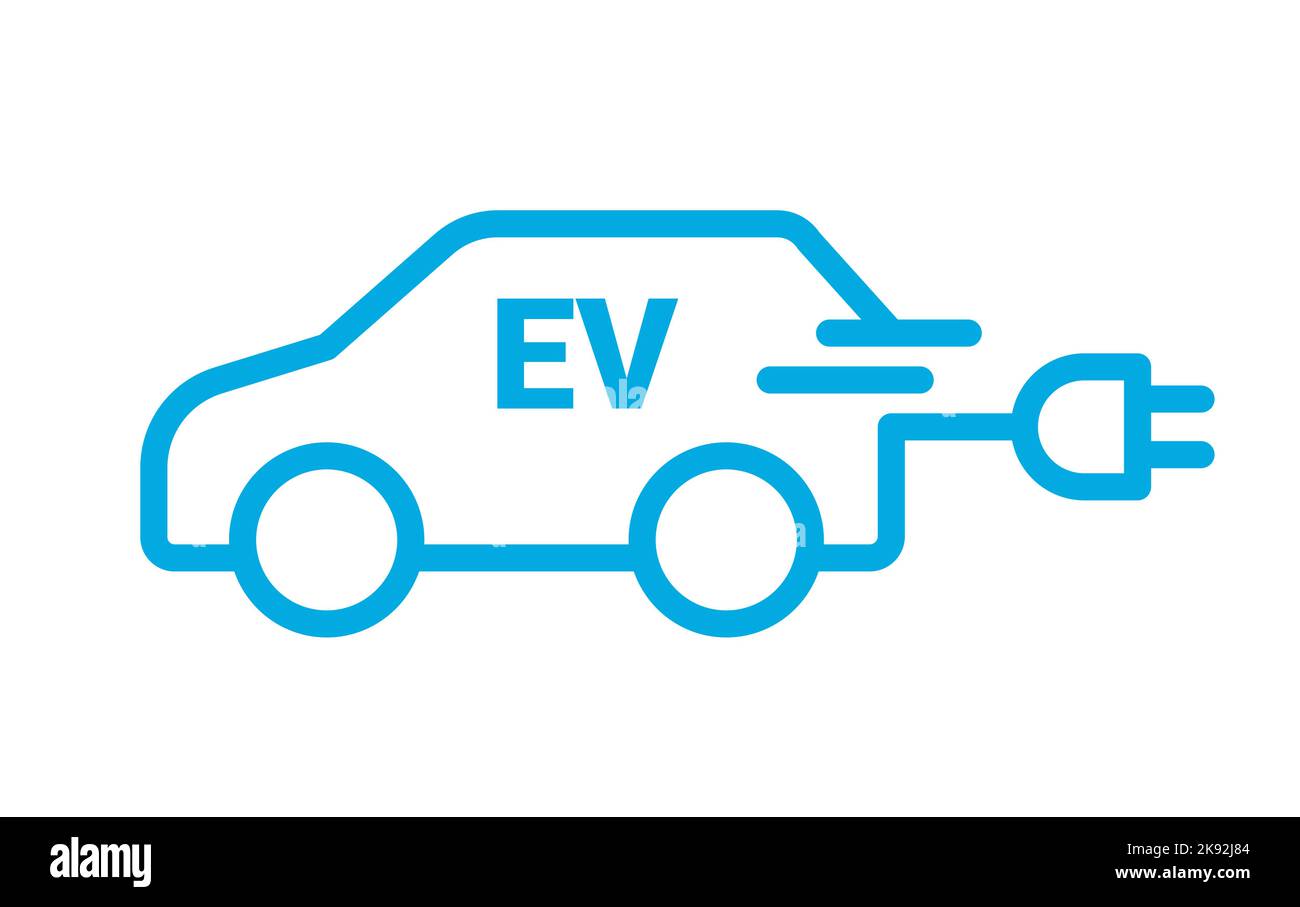 Icône du logo du chargeur de véhicule électrique de voiture EV. Station ...