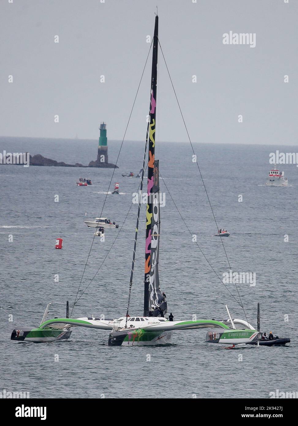 ULTIM 32/23, SODEBO ULTIM 3, skipper Thomas Coville pendant le pré ...