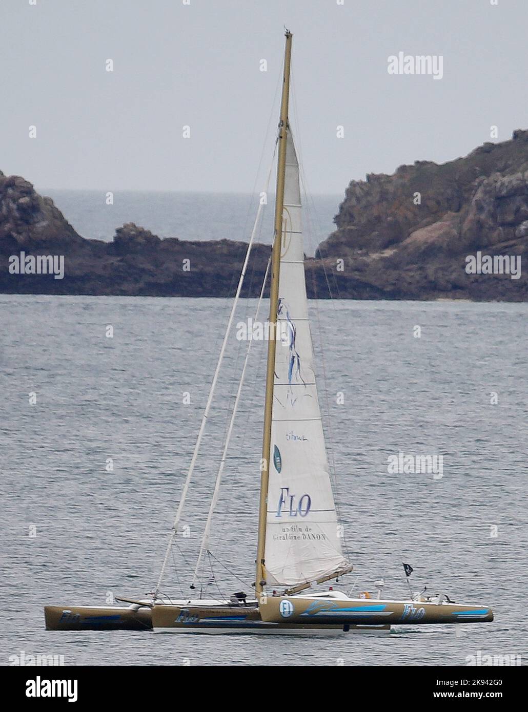 RHUM MULTI, FLO, skipper Philippe Poupon lors du prédémarrage de la ...