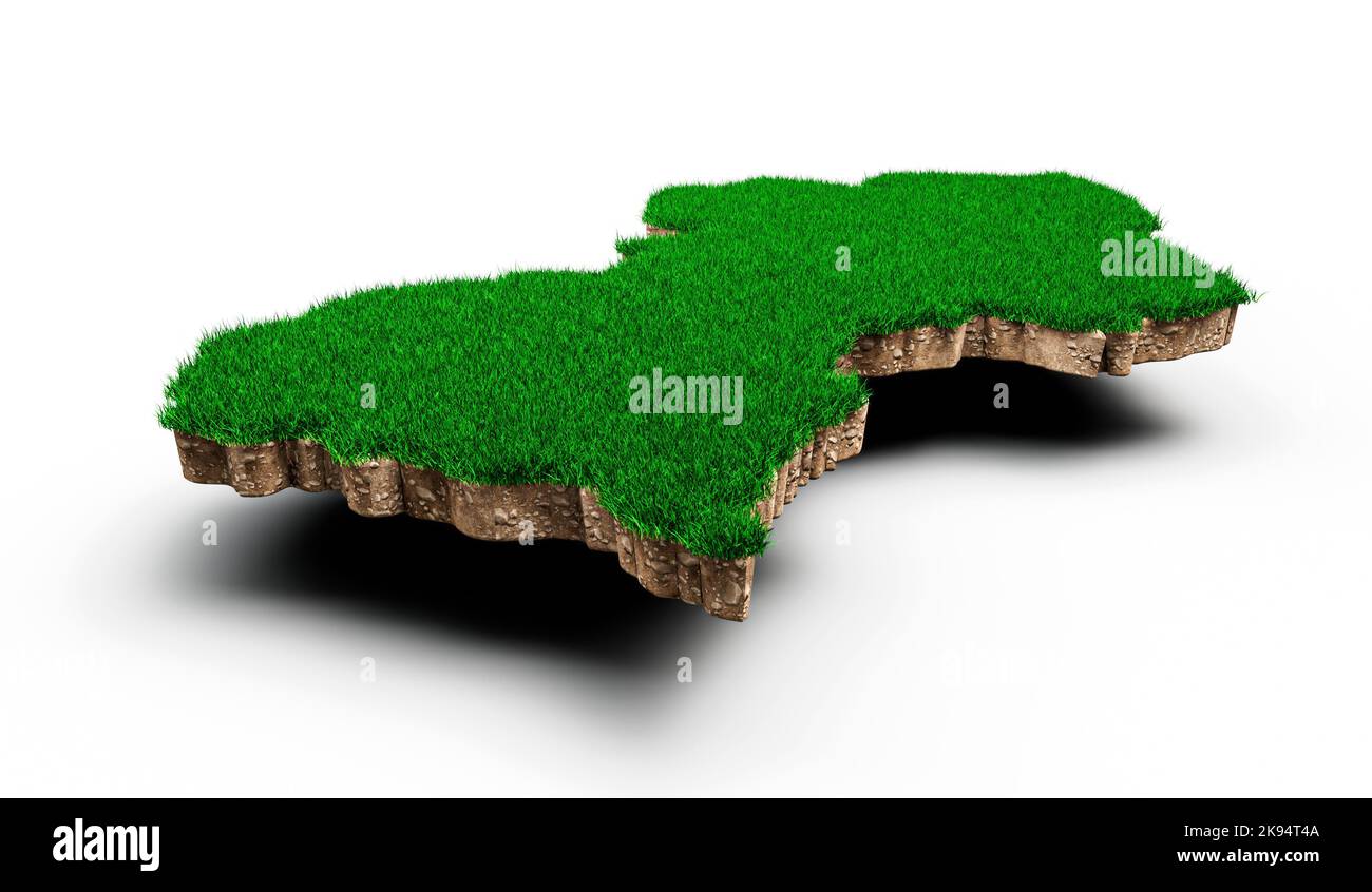 Guyana carte géologie du sol coupe transversale avec herbe verte et ...