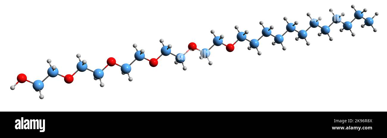 3D image de la formule squelettique de l'éther monododécyle de ...