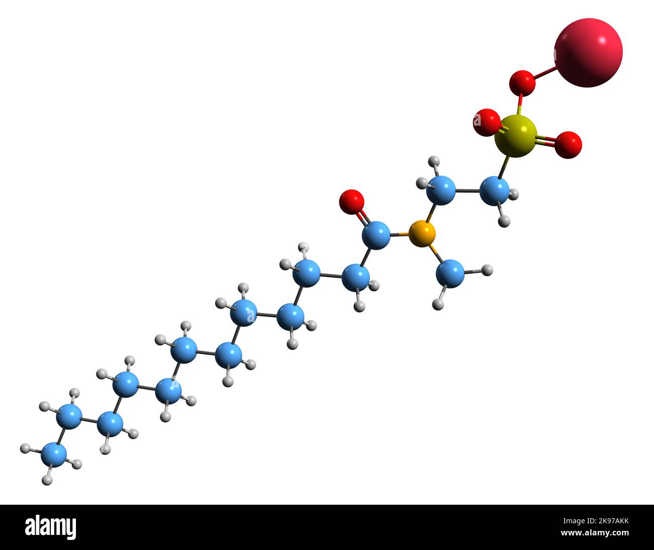 3D image de la formule squelettique de l'acide méthylique de sodium ...