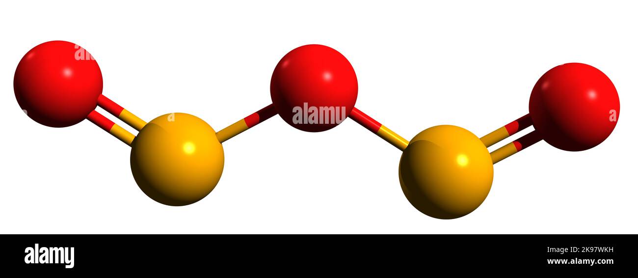 3D image de la formule squelettique de l'anhydride nitreux - structure ...