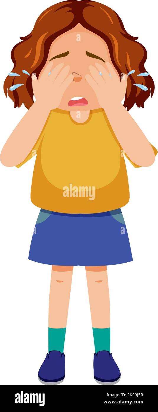 Dessin de femme qui pleure Banque d'images vectorielles - Alamy