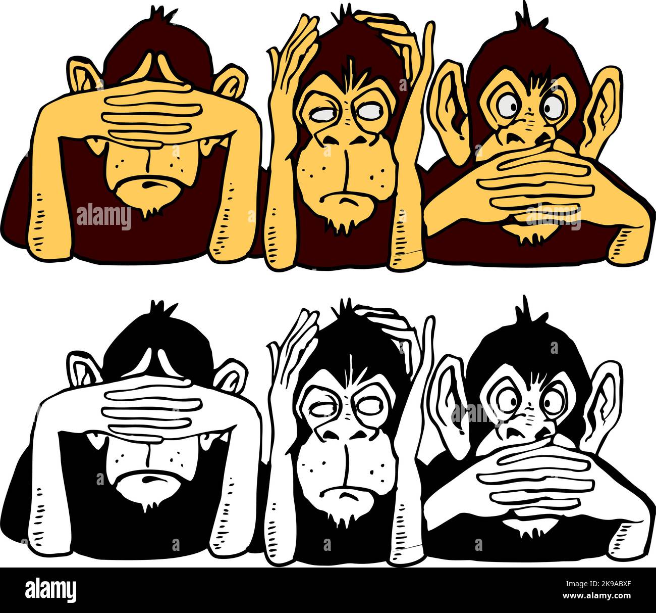 Ne veut pas entendre Banque d'images vectorielles - Alamy