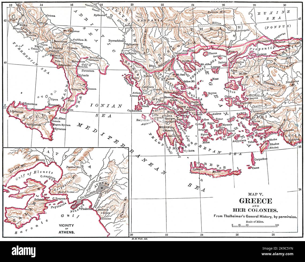 Map of ancient greece Banque d'images détourées - Alamy