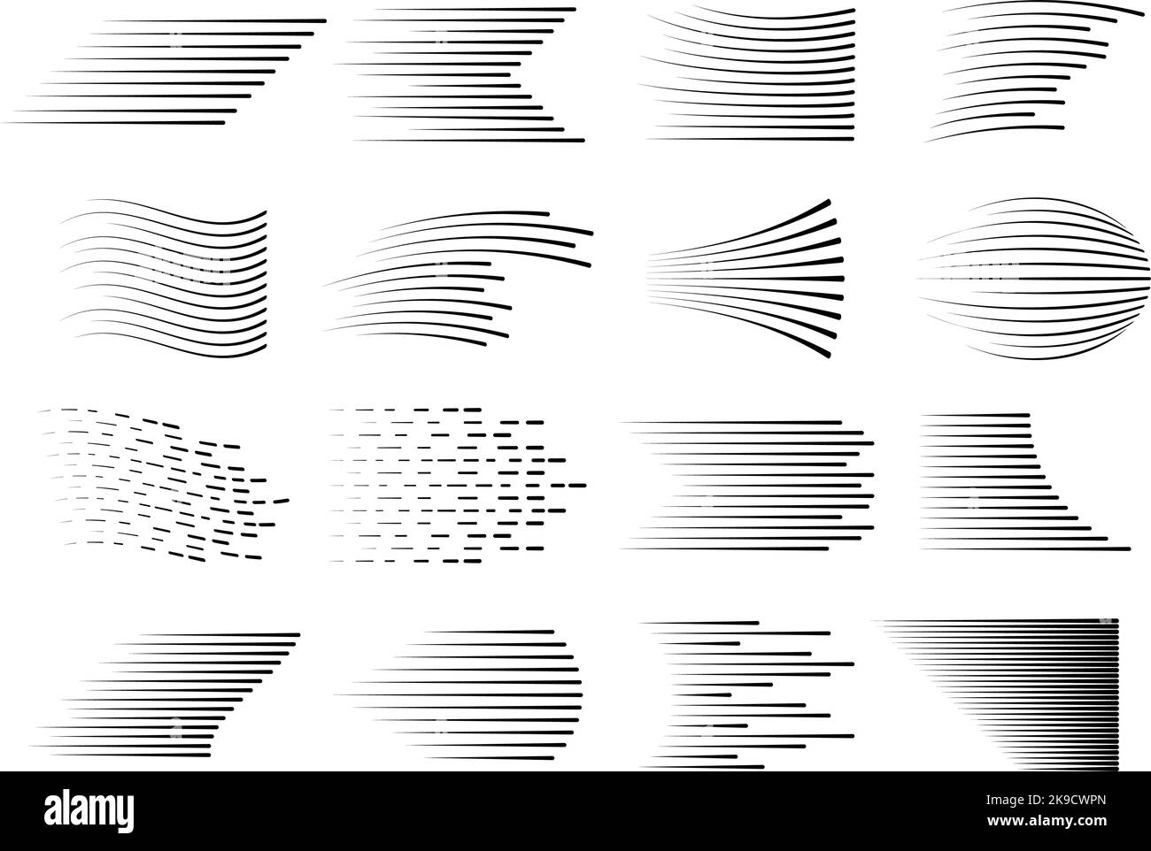 Lignes de vitesse. Lignes de mouvement rapides, effet action rapide et ...