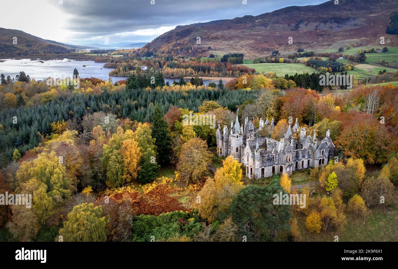 Les ruines de Dunalastair House, près de Pitlochry, dans le Perthshire ...