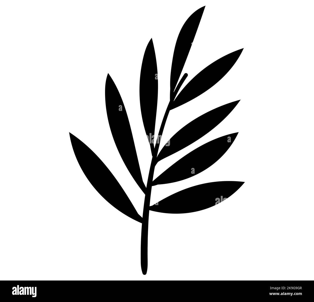 Création de logo de feuille de couronne de laurier Banque d'images noir et blanc - Alamy