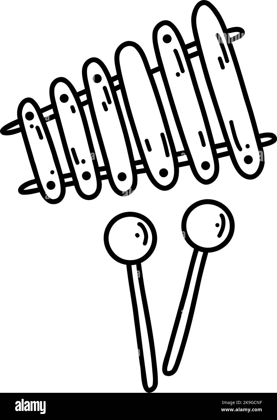Doodle xylophone. Dessin vectoriel illustration de l'instrument de ...