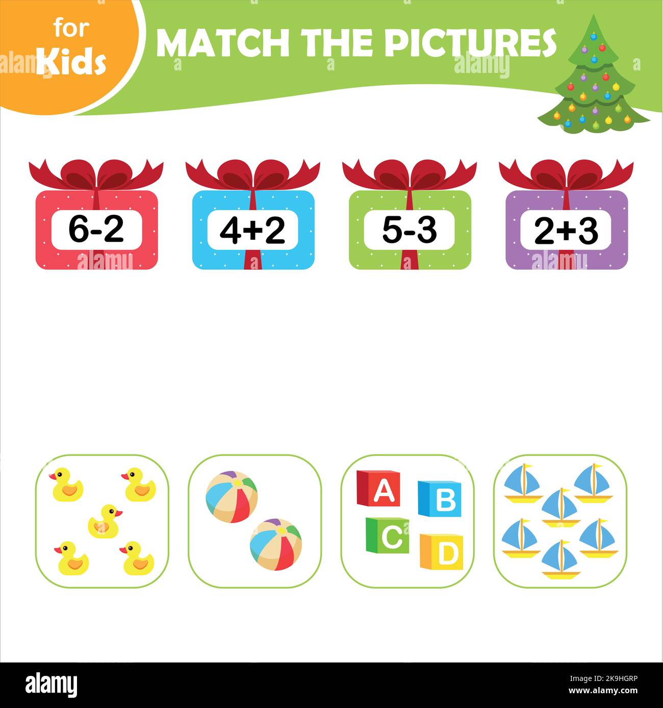 Jeu éducatif pour enfants. Jeu mathématique, résoudre un exemple, tâche ...