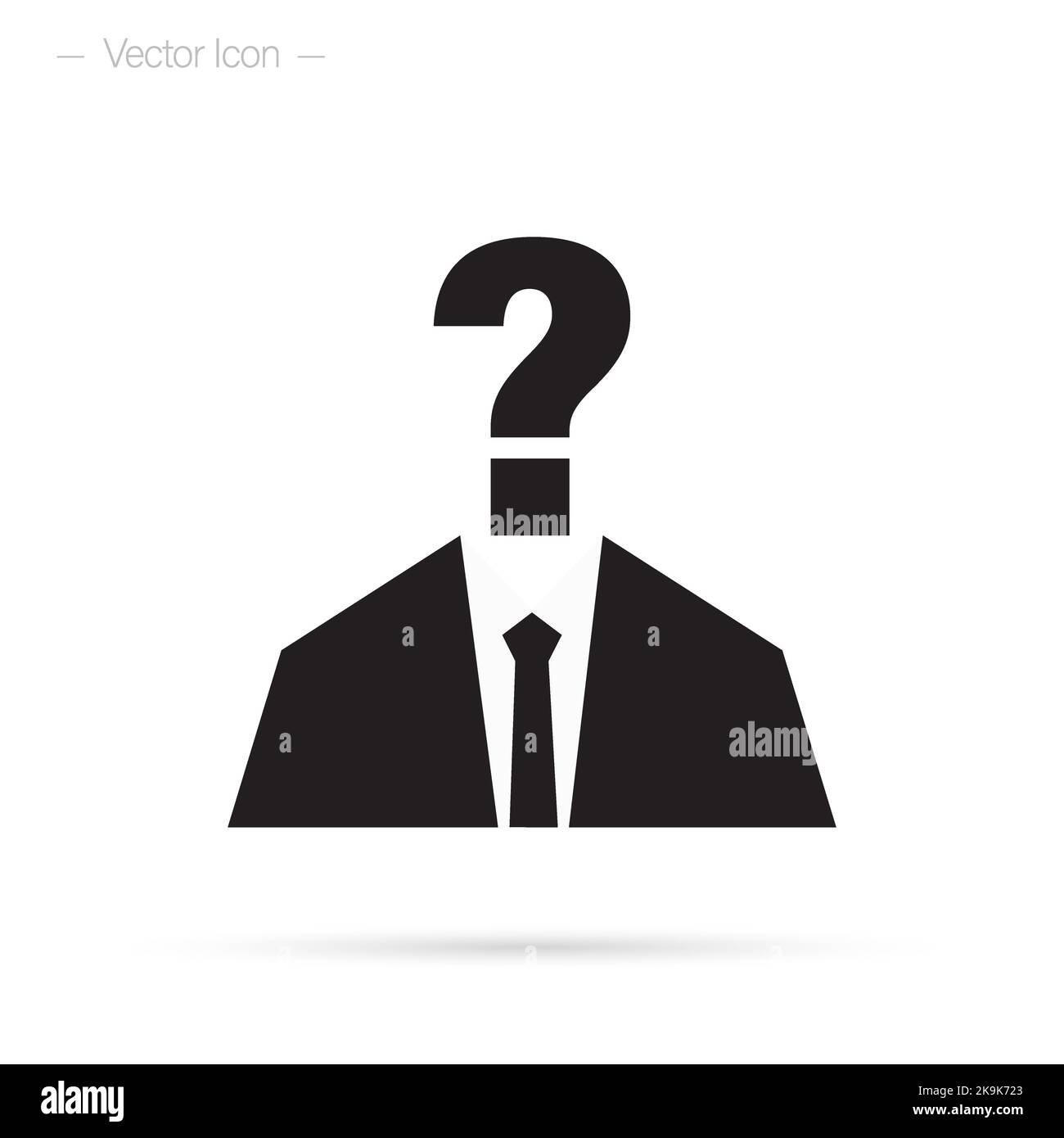 Icône anonymat. Silhouette de l'utilisateur avec point d'interrogation ...
