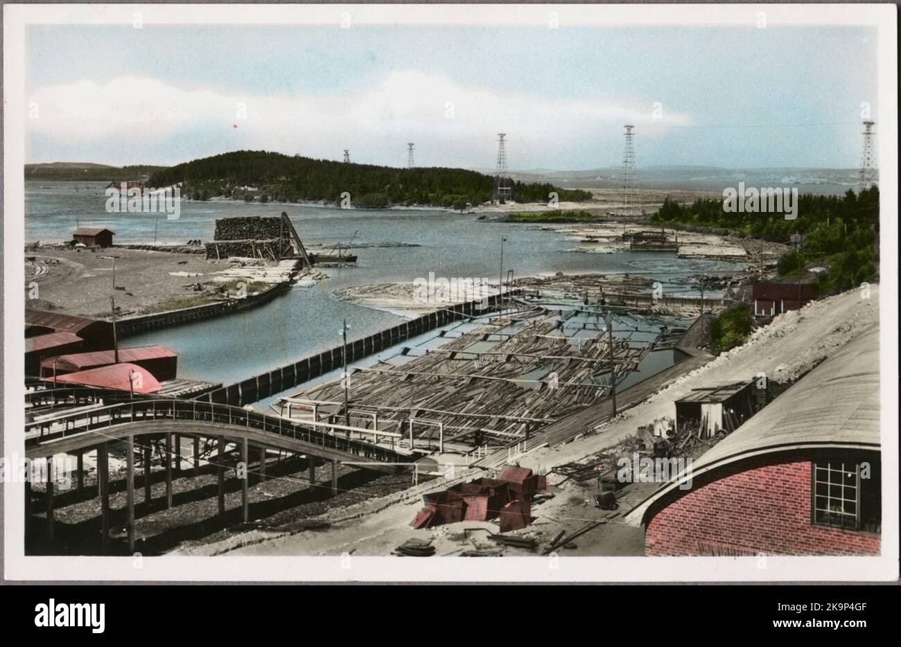 La scierie de Munksund à la périphérie de la baie extérieure vers Piteå ...