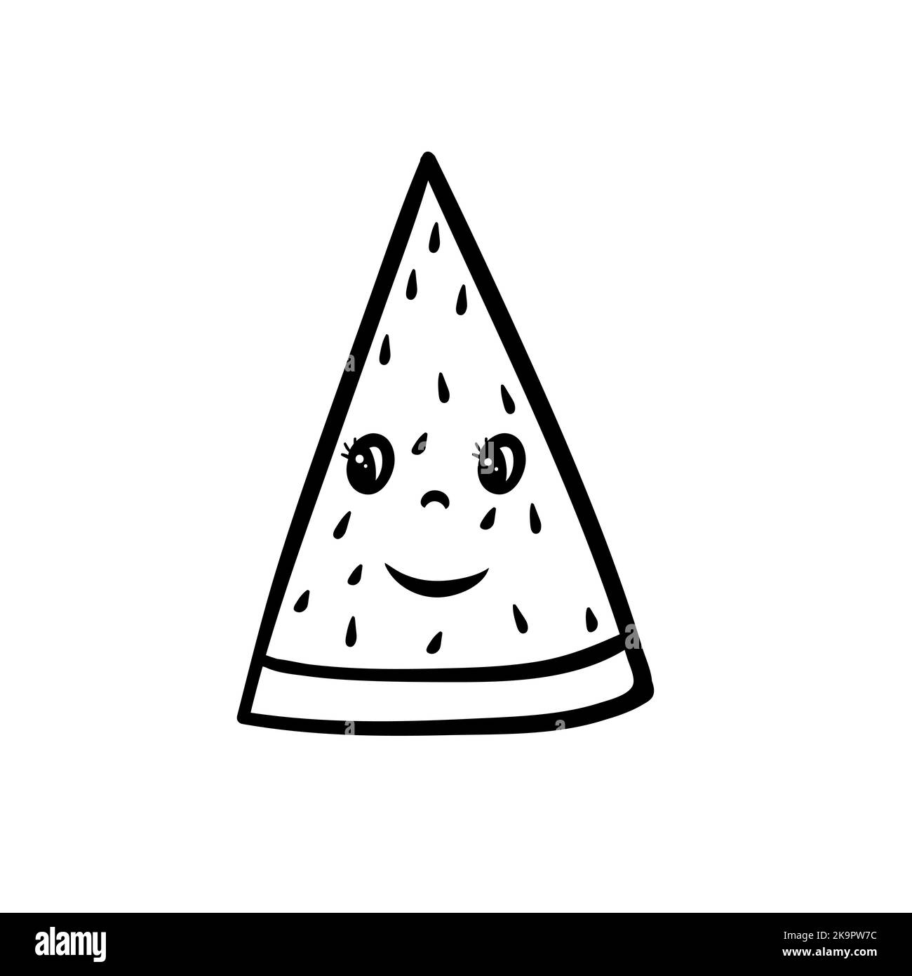 Bande de pastèque de dessin animé avec les yeux et le sourire ...